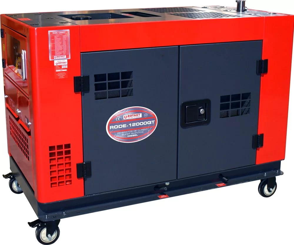 Generator curent diesel insonorizat Rotakt RODE12000QT 9.0kW 400V AVR ...
