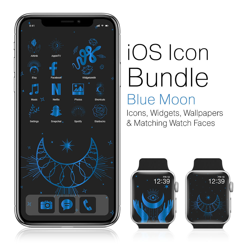 Blue Moon iPhone Icons Bundle | iMaddBox