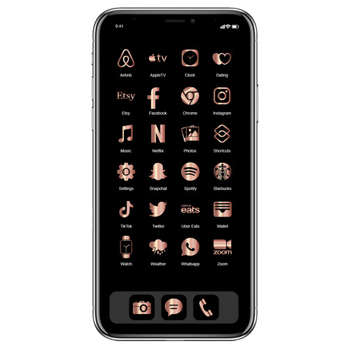 Rose Gold iPhone Icons | iMaddBox