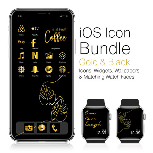 Gold & Black iPhone Icons Bundle | iMaddBox