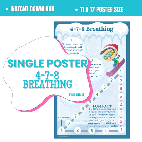 4-7-8 Breathing Exercise Poster (11x17) | Fleximind