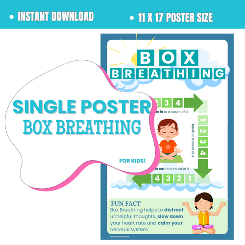 Box Breathing Exercise Poster (11x17) | Fleximind