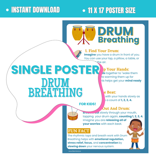 Drum Breathing Exercise Poster (11x17) | Fleximind