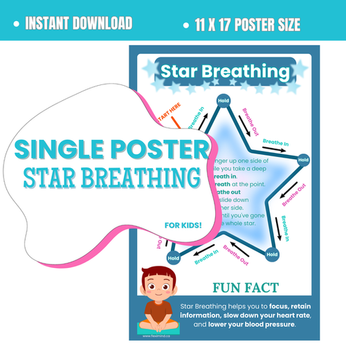 Star Breathing Exercise Poster (11x17) | Fleximind