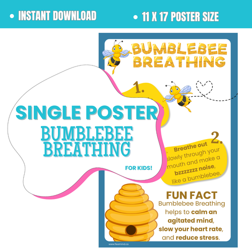 Bumblebee Breathing Exercise Poster (11x17) | Fleximind