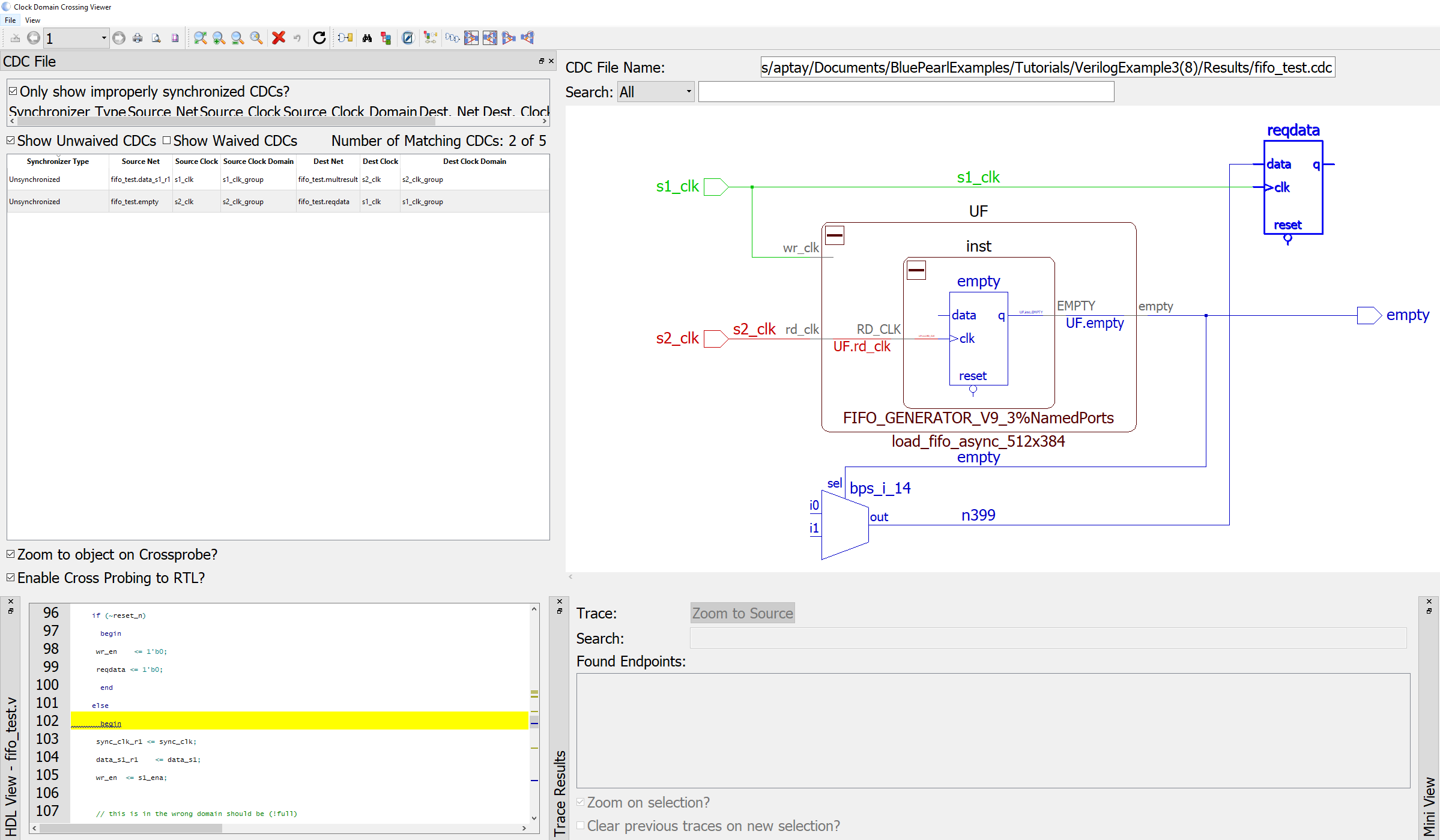 Using Blue Pearl Visual Verification Suite to Find CDC