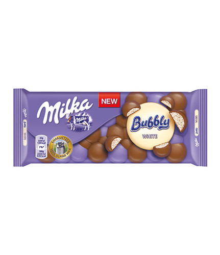 Get Milka Bubbly Milk White Chocolate 95g - Foodsklep.com