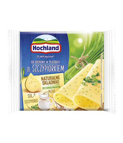 Hochland Sliced Cheese with Chives 130g - Delicious and Flavorful Cheese