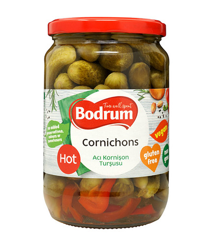 Buy Bodrum Hot Cornichons 680g | Foodsklep.com