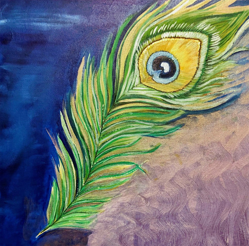 Peacock Feather Oil painting | VivaArtz