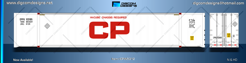 HO- Canadian Pacific 53' dry container - smooth-side | digcomdesigns-shop