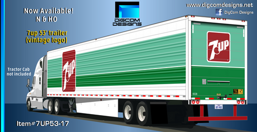HO- 7up 53' dry trailer (vintage logo) | digcomdesigns-shop