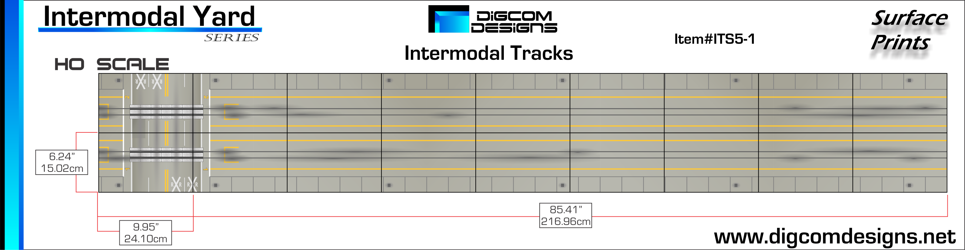 HO-Intermodal Track Lanes / Surface Print | digcomdesigns-shop