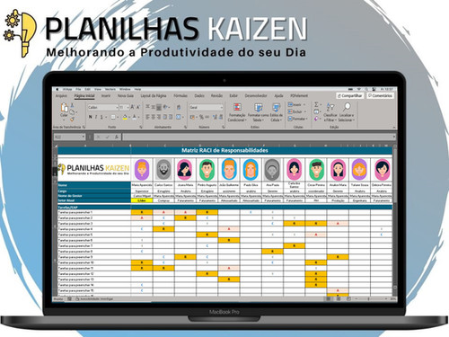 Planilha Matriz RACI em Excel | Planilhas Kaizen