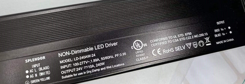 24V 240W Non-Dimmable LED Driver with Junc. box 100-277 | Ajax Lighting