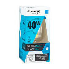 Luminus 40W Equivalent Daylight (5000K) B11 Dimmable Candelabra LED ...