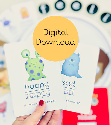 Emotions Monsters Downloadable Flashcards | Everyday Messyplay