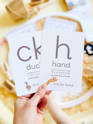 Phonics Level 2 Flashcards - 23 Sounds | Everyday Messyplay