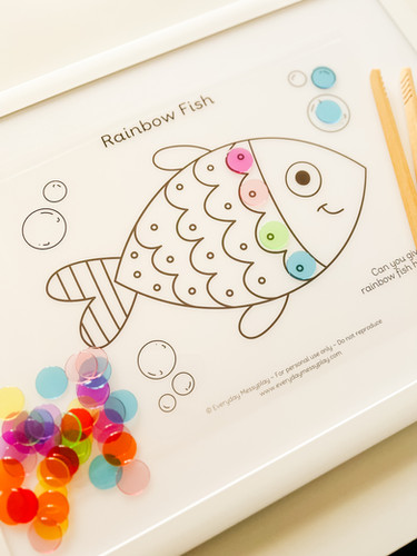 Rainbow Fish - Light Box Sheet | Everyday Messyplay