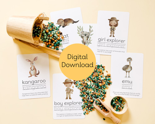 Down Under Flashcards - Digital Download | Everyday Messyplay