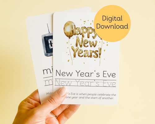 New Year Flashcards - Digital Download | Everyday Messyplay