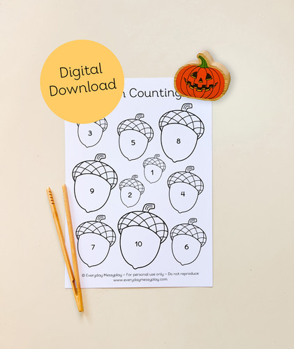 Acorn Counting - Digital Download | Everyday Messyplay