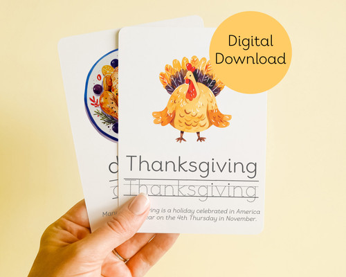 Thanksgiving Flashcards - Digital Download | Everyday Messyplay