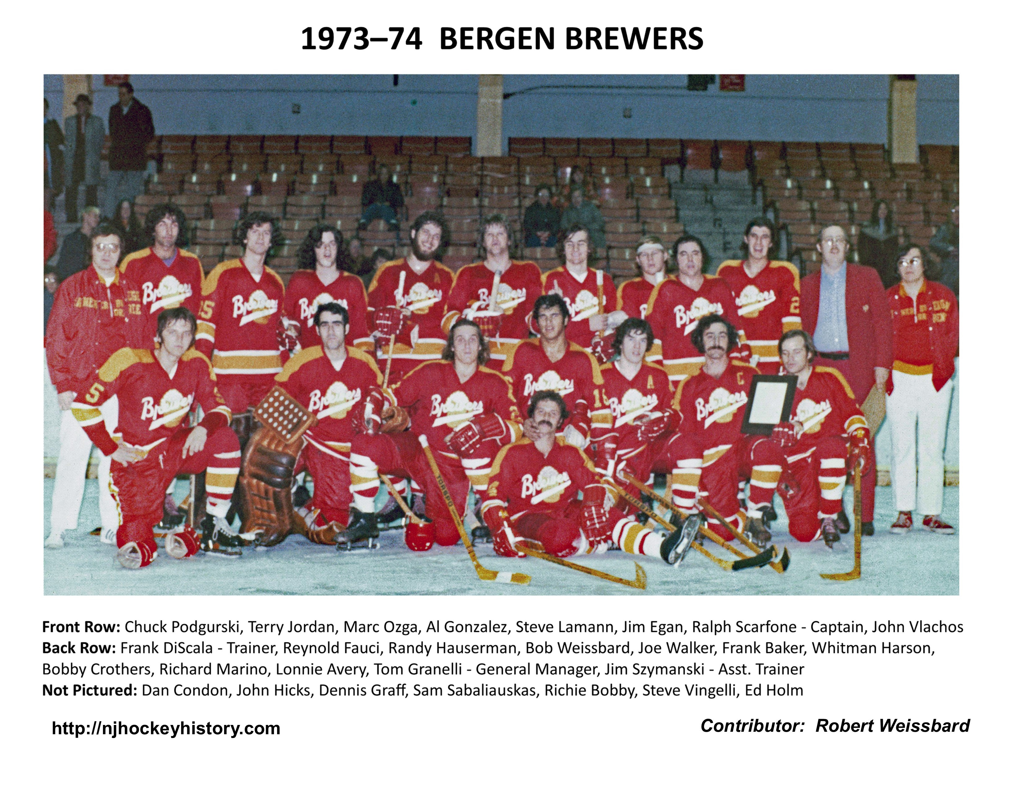 1973-74 Bergen Brewers Semi-Pro Hockey Club | NJ Hockey History | https ...