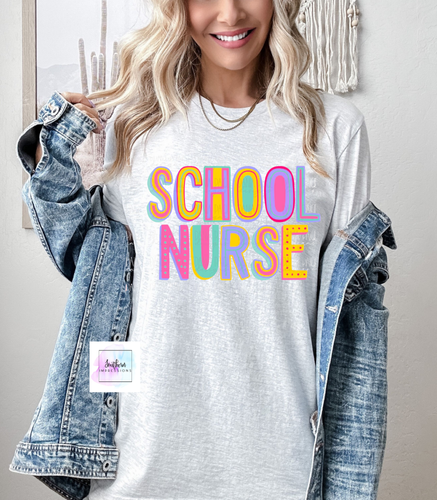 School Nurse Block MultiColored Letter | Southern Impressions