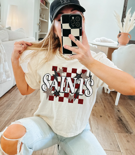 Saints Leopard/Glitter/Checkerboard- Adult | Southern Impressions