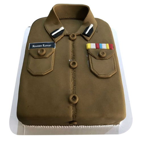 (582) Police Uniform Fondant Cake | puffsncakes.com | 2490/-