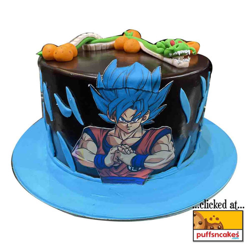 (1126) Dragon Ball Z Goku Theme Cake | puffsncakes.com | 1800/-