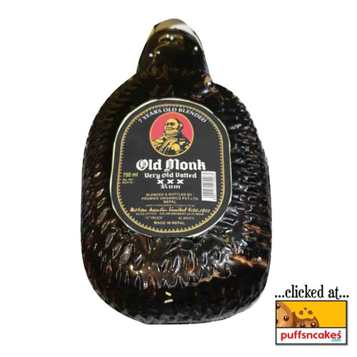 (968) Old Monk Liquor Theme Cake | puffsncakes.com | 1770/-