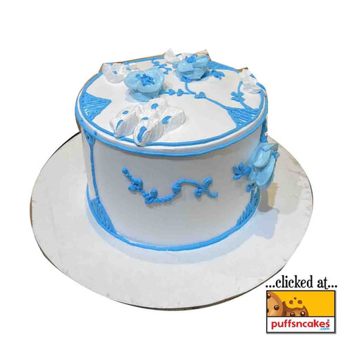 (1362) General Theme Blue Line Cake | puffsncakes.com | 1060/-