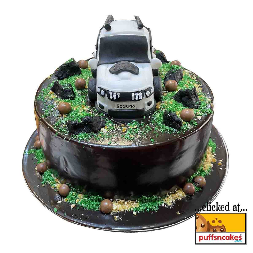 (1265) Scorpio Car Off Road Theme Cake | puffsncakes.com | 2040/-