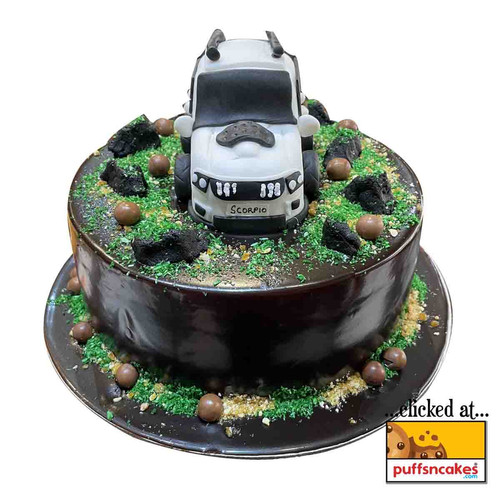 (1265) Scorpio Car Off Road Theme Cake | puffsncakes.com | 2040/-