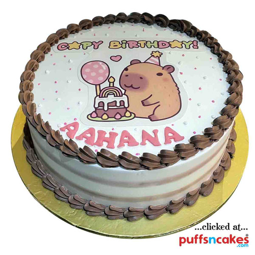 (2058) Capybara Cute Girl Theme Cake | puffsncakes.com | 1100/-