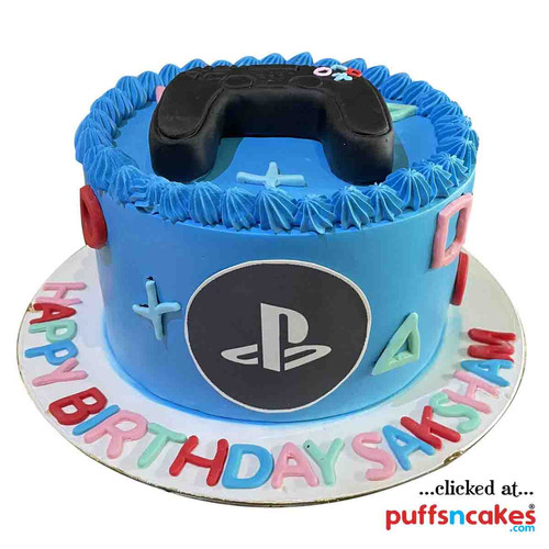 (1834) PS5 Play Station Controller Gaming Theme Semi Fondant Cake ...