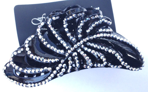 Black Diamante Hair Clip: Stunning Wedding Hair Grip