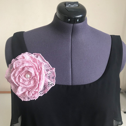 "Large Flower Brooch, Big Dusky Pink Lace Flower Pin Accessory ...