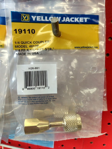 YELLOW JACKET - 4812P - 1/4" - Coupler - (19110)