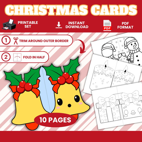 Printable Coloring Christmas Cards | DIYvinci