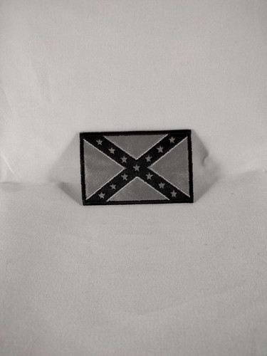 Reflective Silver and Black Confederate Flag Patch | Webster Confederate