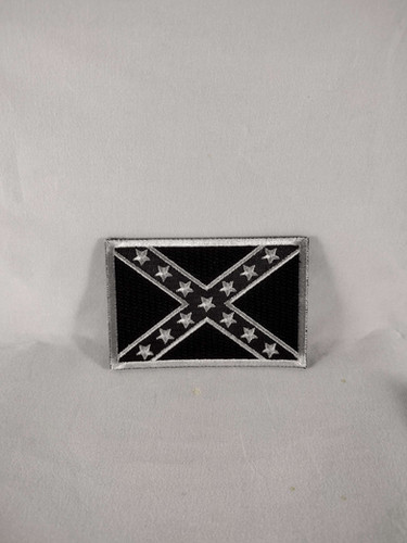 Black And Silver Confederate Flag Patch | Webster Confederate