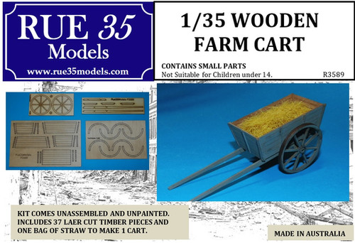 1/35 WOODEN FARM CART | Rue 35 Models
