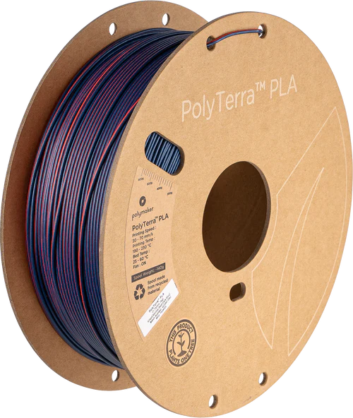 Polymaker PolyTerra Dual PLA 1.75mm 1kg - Mixed Berries (Red-Dark Blue ...