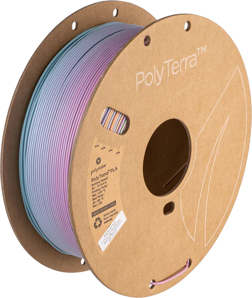 Polymaker PolyTerra Gradient PLA 1.75mm 1kg - Pastel Rainbow | CAZ 3Designs