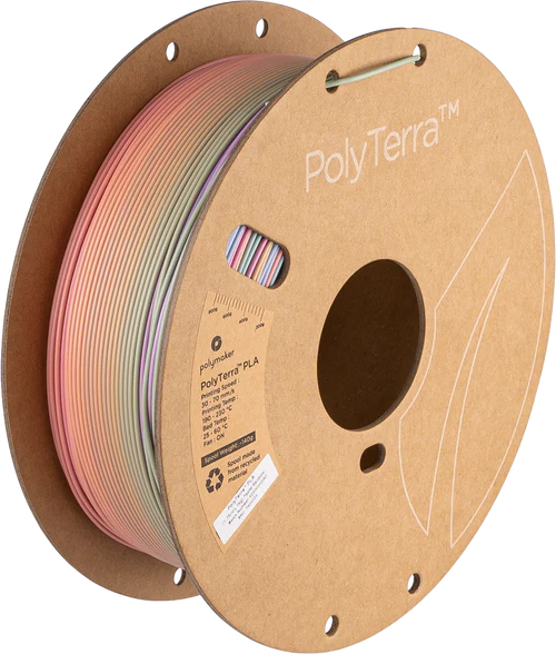 Polymaker PolyTerra Gradient PLA 1.75mm 1kg - Pastel Rainbow | CAZ 3Designs