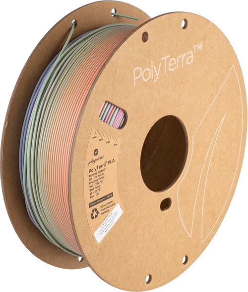 Polymaker PolyTerra Gradient PLA 1.75mm 1kg - Pastel Rainbow | CAZ 3Designs