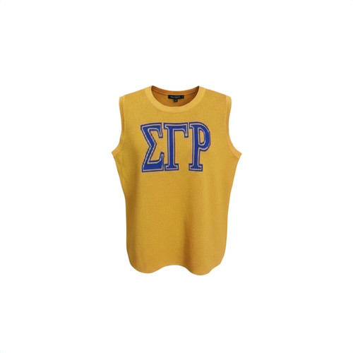 ΣΓΡ Greek Letter Knit Vest | Mela Draped